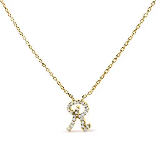 HAUS OF BRILLIANCE 10k Gold Diamond Accent Initial Pendant Necklace - Yellow | R